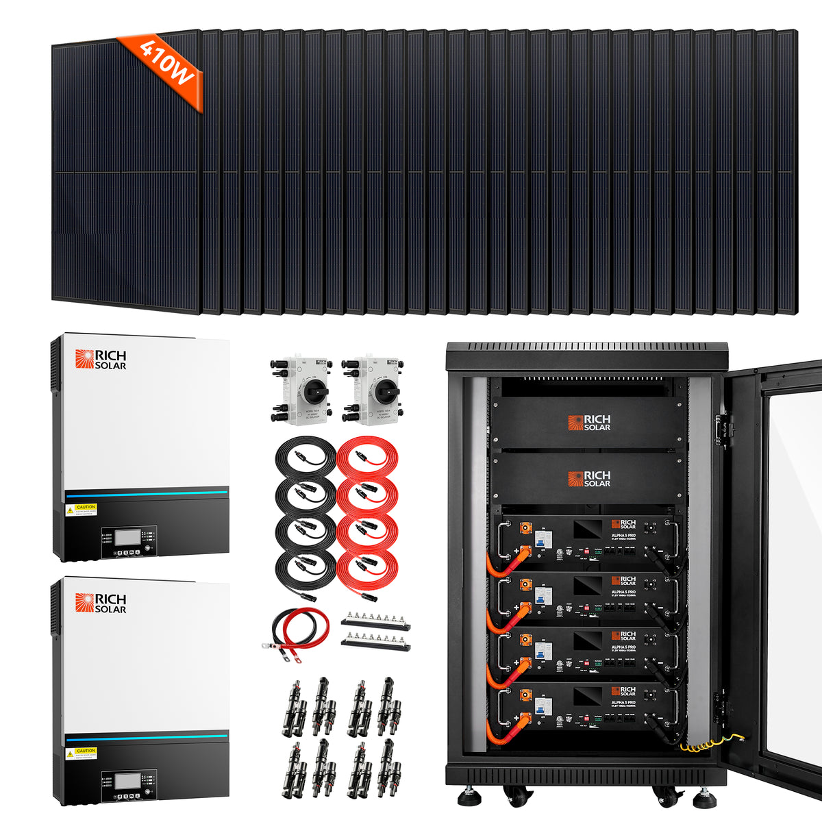Complete Off-Grid Solar Kit | 13,000W 120/240V Output | 48VDC – RICH SOLAR
