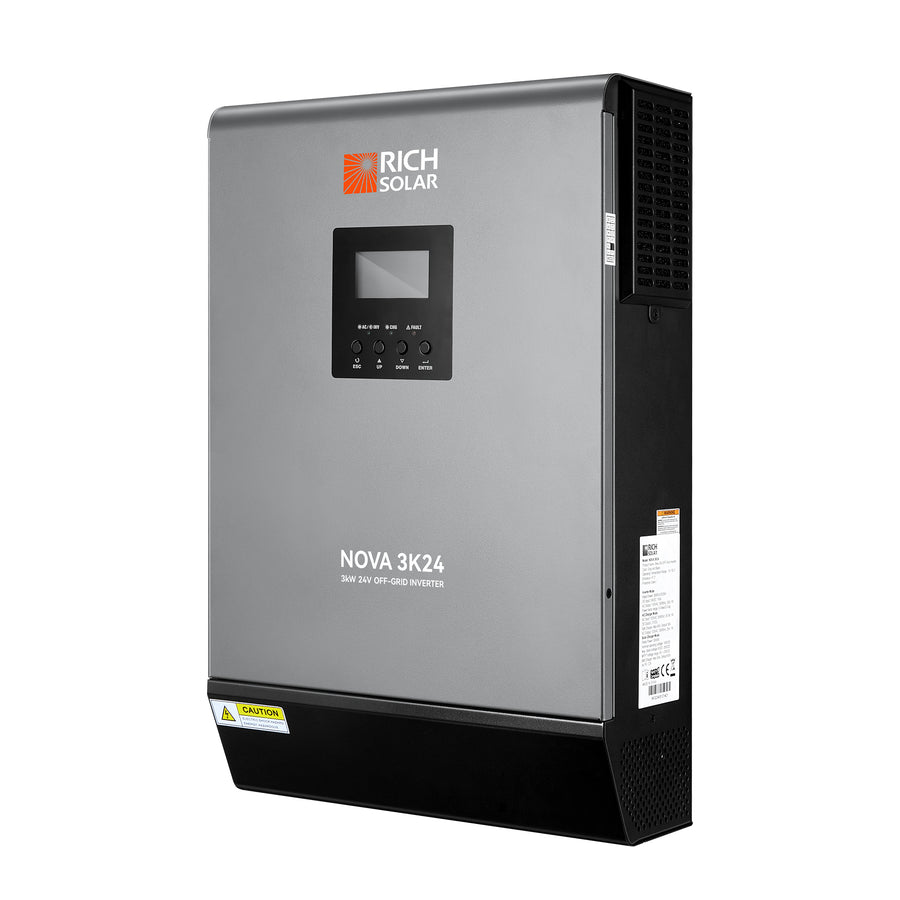 NOVA MAX 3K | 3000 Watt (3kW) 24 Volt Off-Grid Hybrid Solar Inverter ...