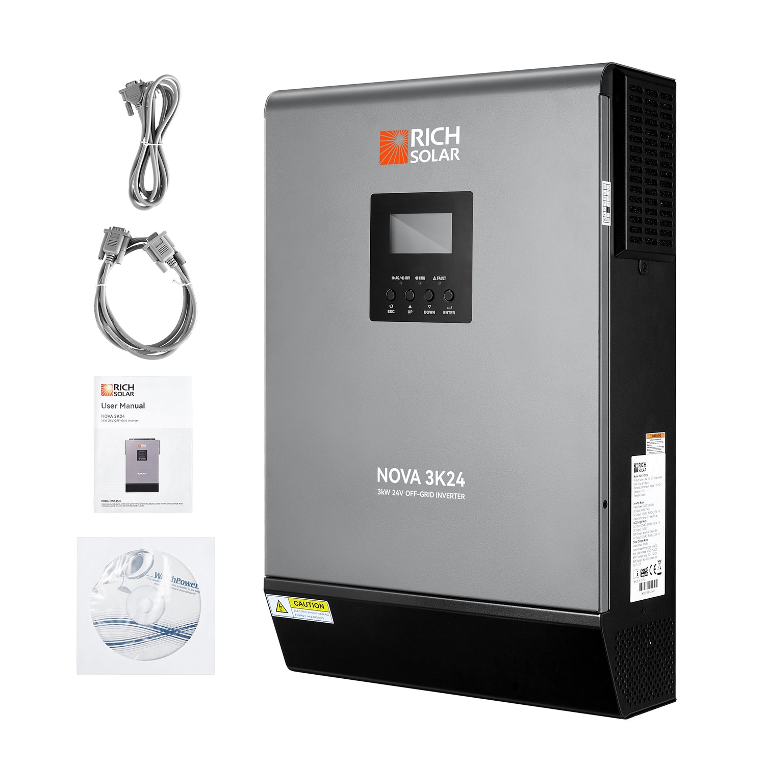 NOVA MAX 3K | 3000 Watt (3kW) 24 Volt Off-Grid Hybrid Solar Inverter ...
