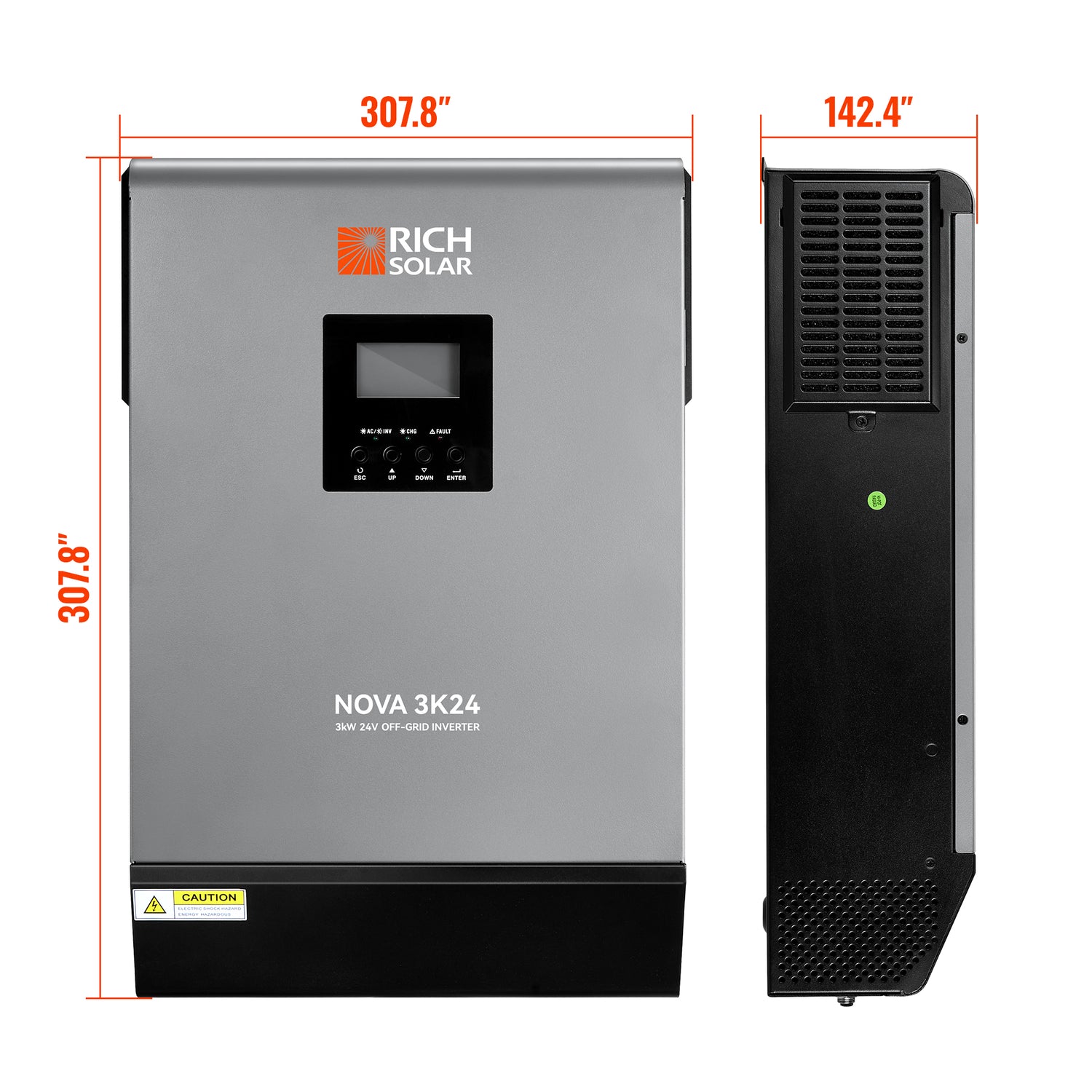 NOVA MAX 3K | 3000 Watt (3kW) 24 Volt Off-Grid Hybrid Solar Inverter ...